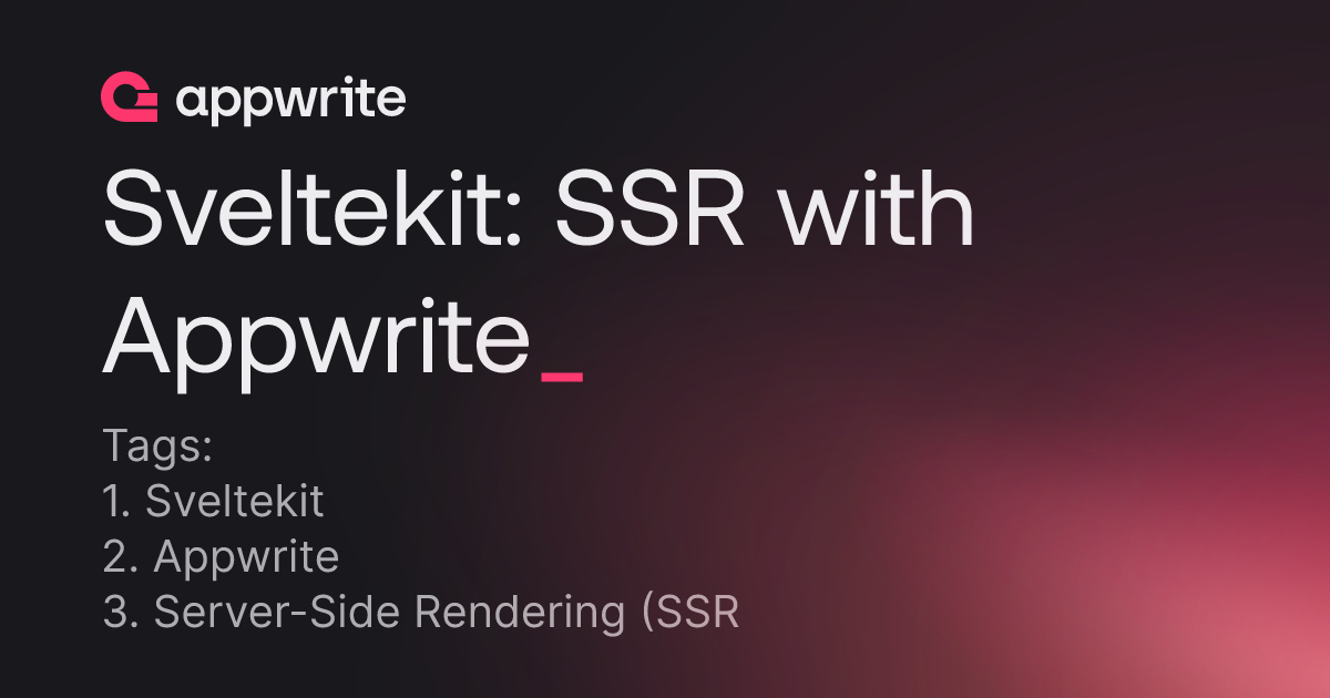 Sveltekit Ssr With Appwrite Threads Appwrite